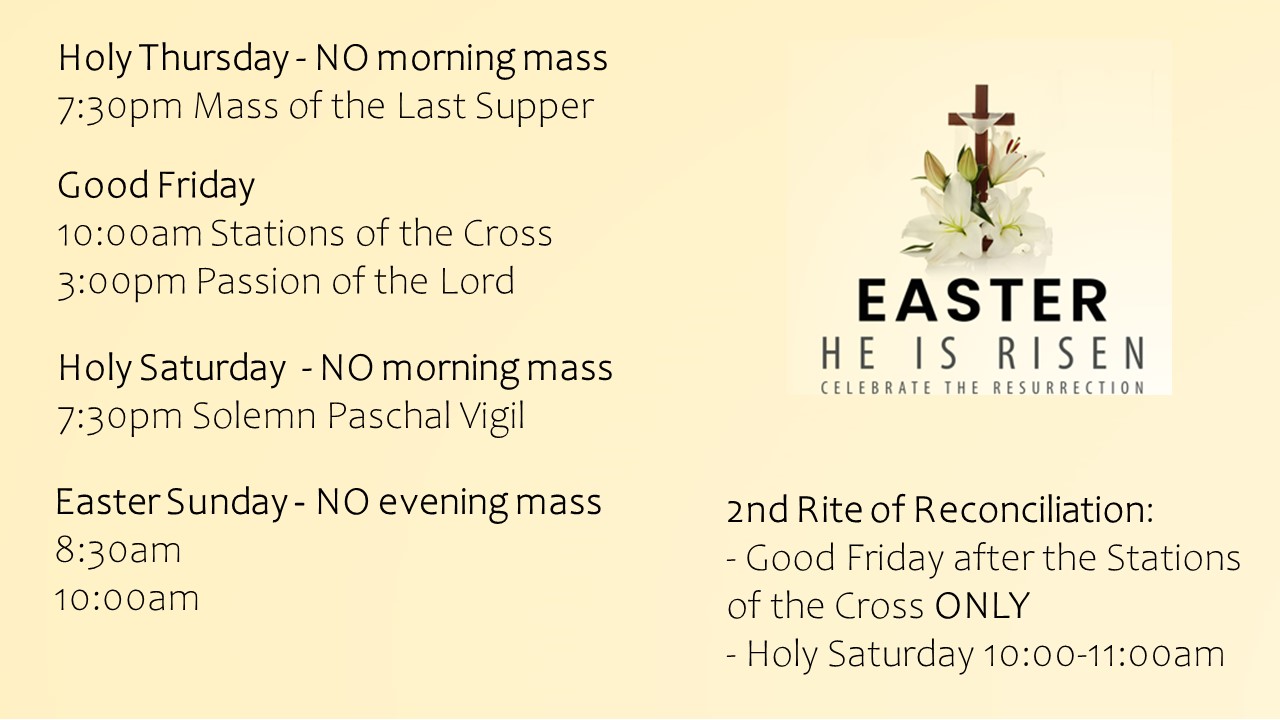 Mary Immaculate Catholic Parish Mass Times